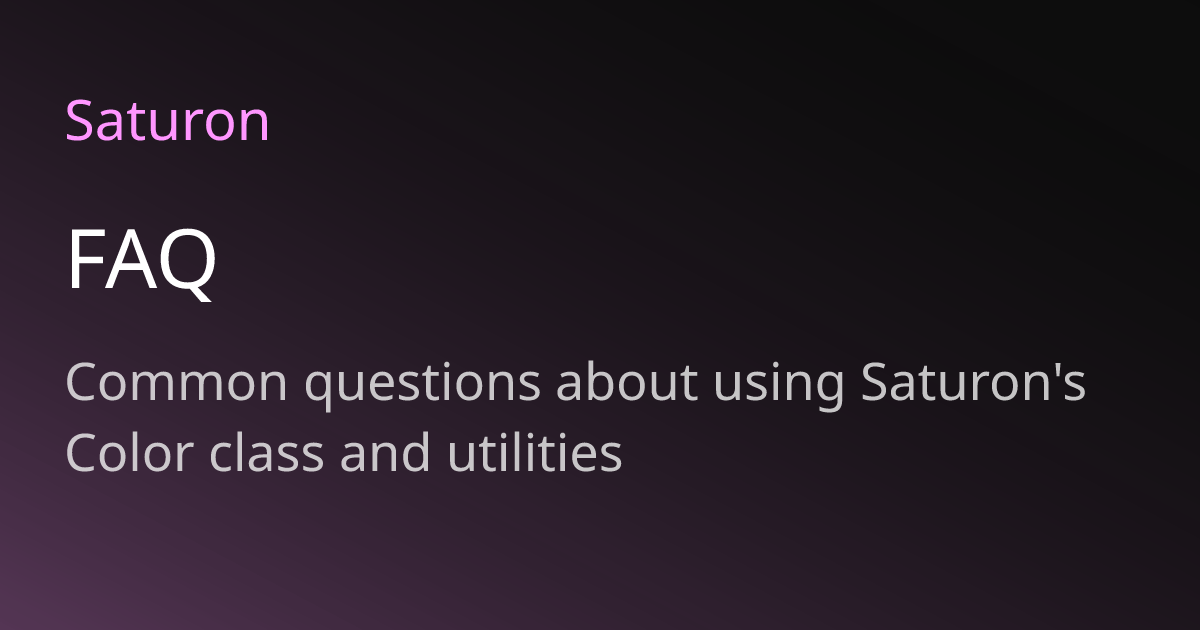 FAQ | Saturon